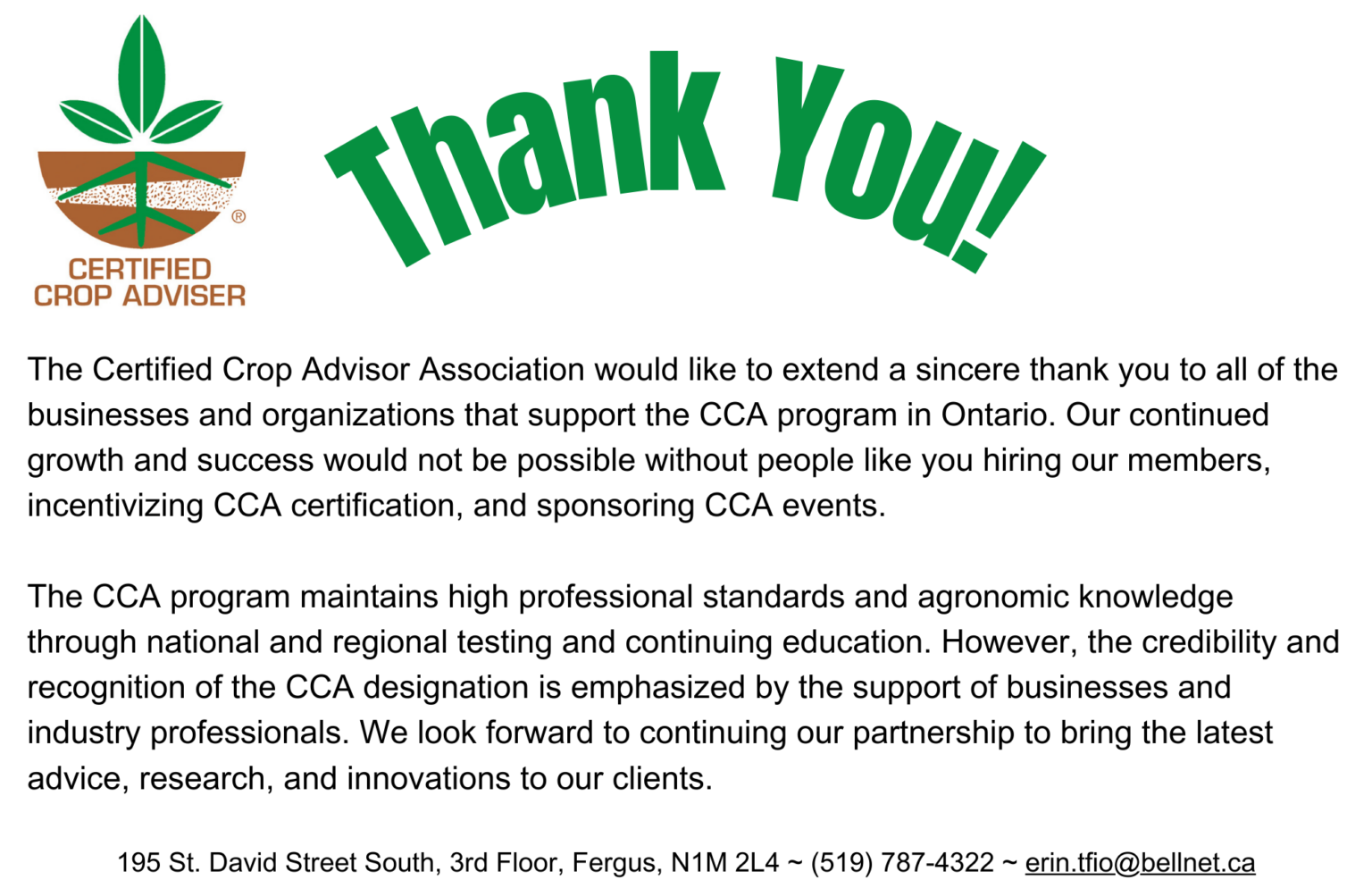 CCA Ontario – Ontario Certified Crop Advisor Association